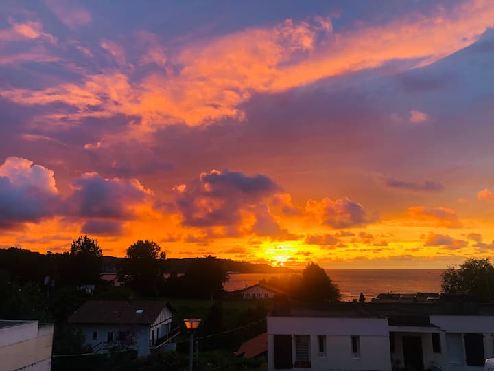Superbe Appartement T3 Vue Mer, Plage à Pied - Urrugne