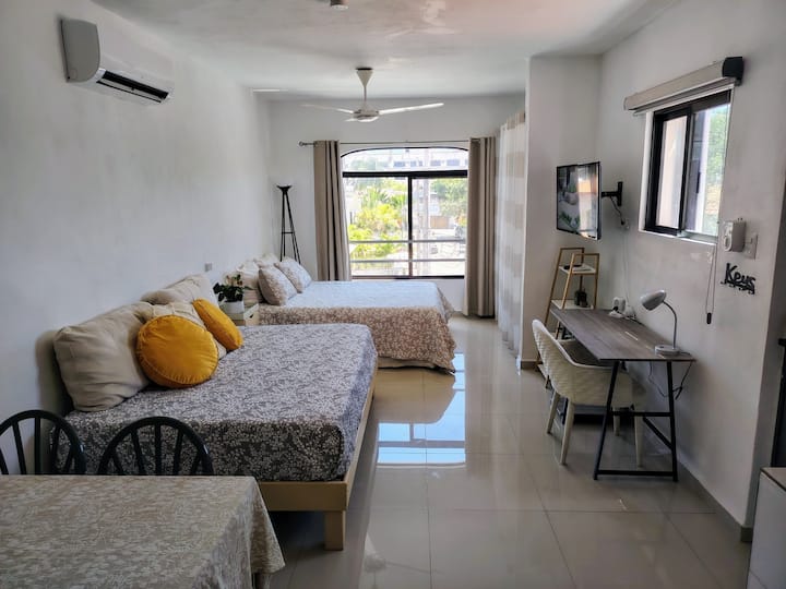 Loft 2 Camas Queen Y  Mat, áRea De Trabajo, A/a - Cancún
