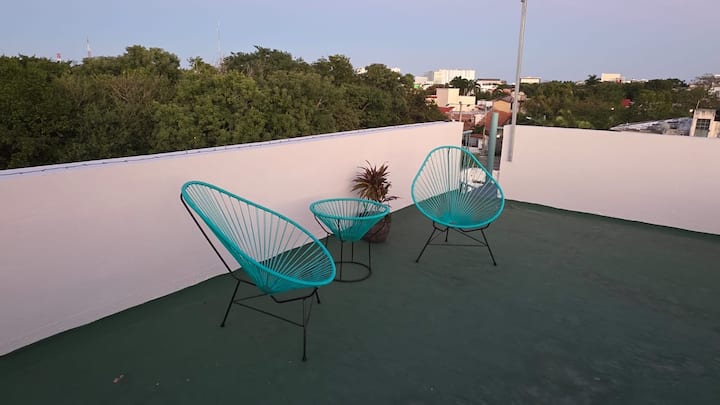 Loft Cerca De Bus A La Playa, Vista Del Atardecer - Cancún