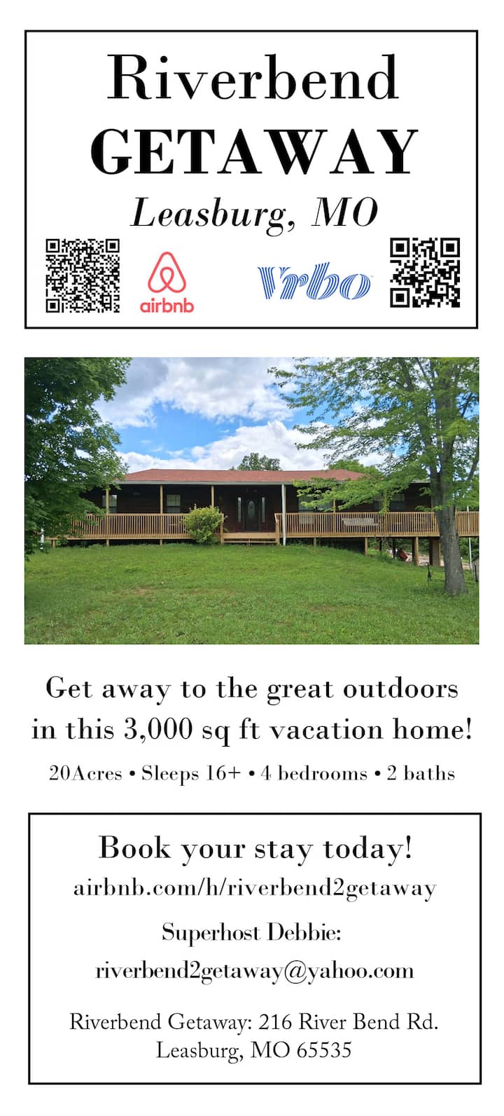 Riverbend Getaway - Onondaga Cave State Park, Leasburg