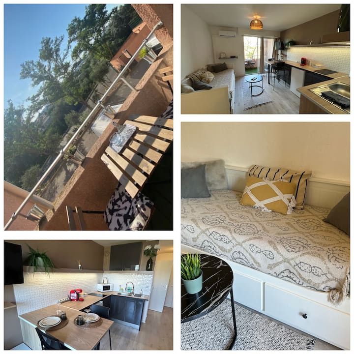 Studio Cosy Au Calme Climatisé - Balaruc-le-Vieux