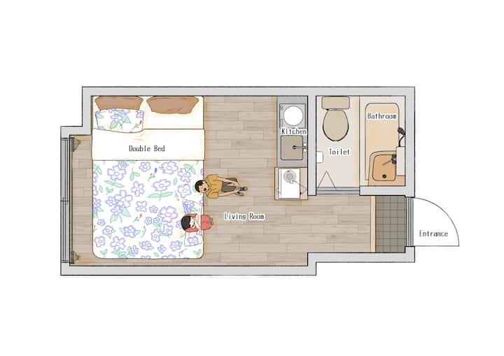 新宿に電車で1分/渋谷にバスで1本/閑静/綺麗なお部屋/高速wi-fi - Harajuku