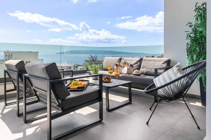 Lux Penthouse Panoramic View With Jacuzzi - Baška Voda