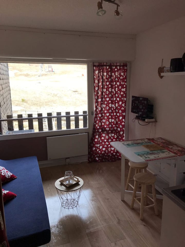Studio Cabine 4 Places Vu Pistes - Puyvalador