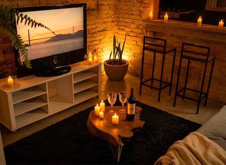 Loft Industrial De Cinema: Conforto E Privacidade - Santo André