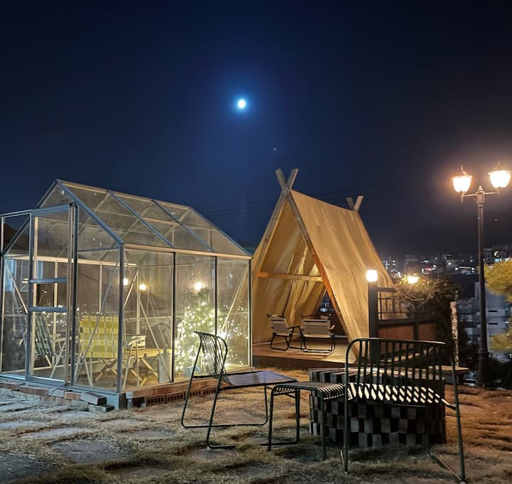 상시 20% 연박 10% 할인 이벤트  '시즌투' 야외 테라스  불멍 바베큐 해양공원 5분 - Yeosu-si