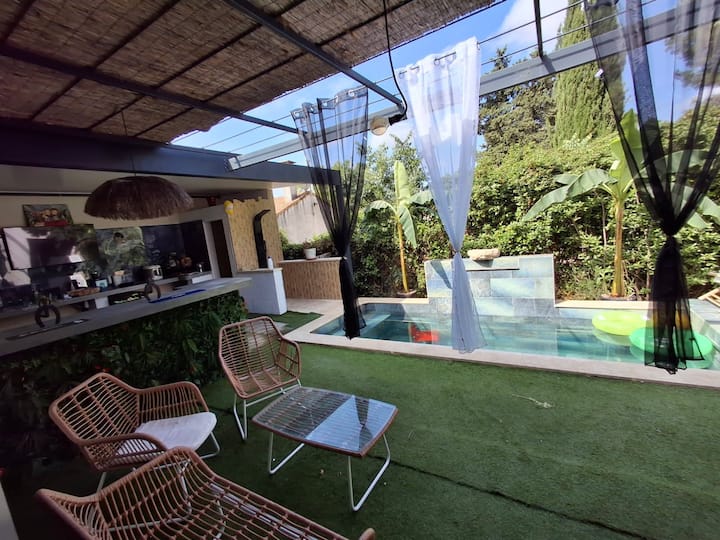 Villa Chic Piscine Privée Proche Mer 8 Pers - Vauvert