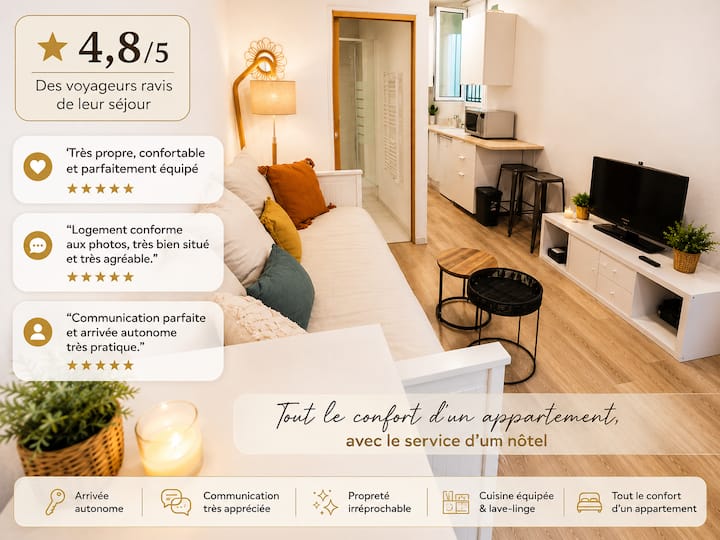 Studio Design Rénové· Calme & ÉQuipé·5min De Paris - Clichy