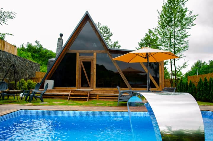 3.sapancaimrozve Poseidon Ahşap Ev Sıcak Havuzlu 2 - Karasu