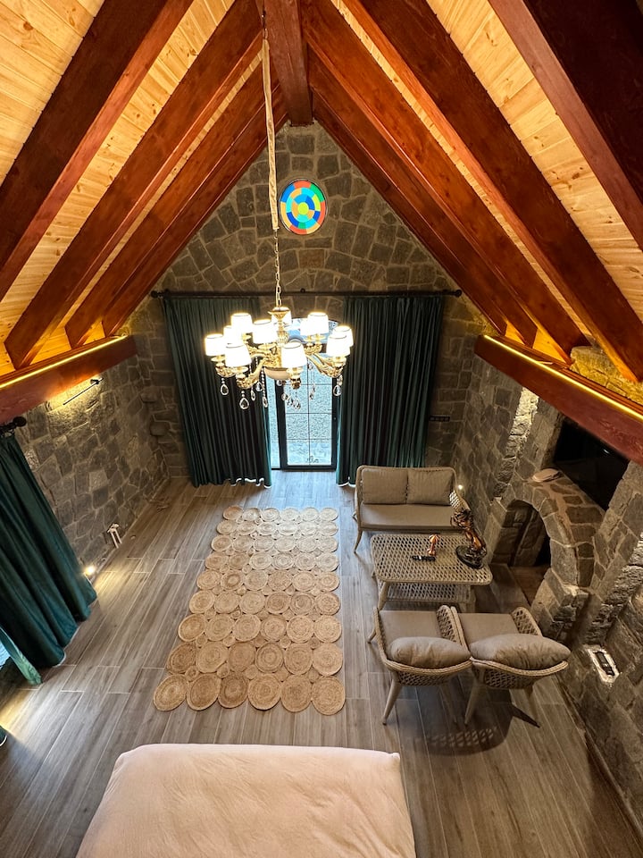 Dağ Manzaralı Bungalow Taş Ev - ترابزون