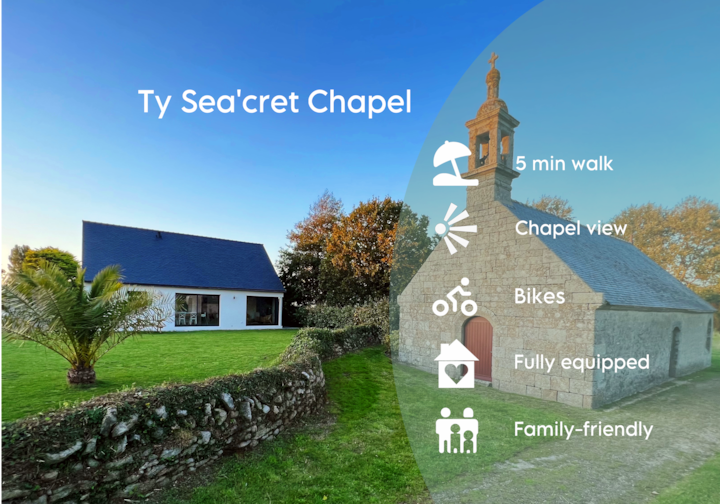 Ty Sea’cret Chapel : Plage 5’- Vue - Calme - Vélos - Loctudy