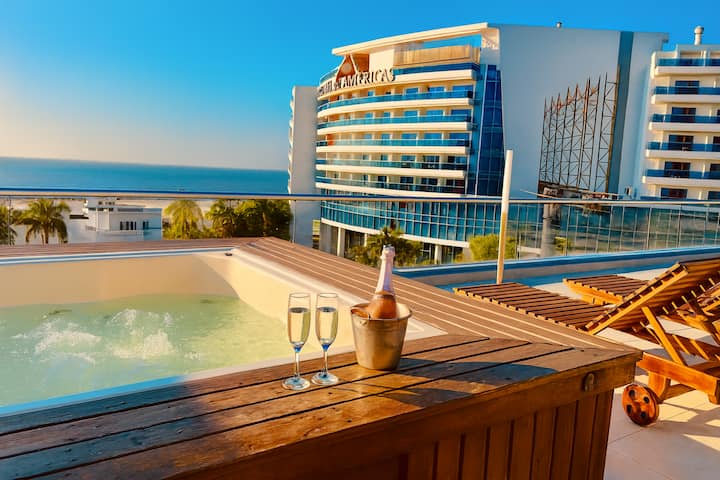 Stylish Loft • Beach + Rooftop Jacuzzi - Cartagena