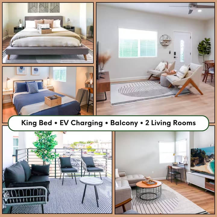 Modern Luxe 3br Unit W King Bed + Ev / Sleeps 10! - Cypress, CA