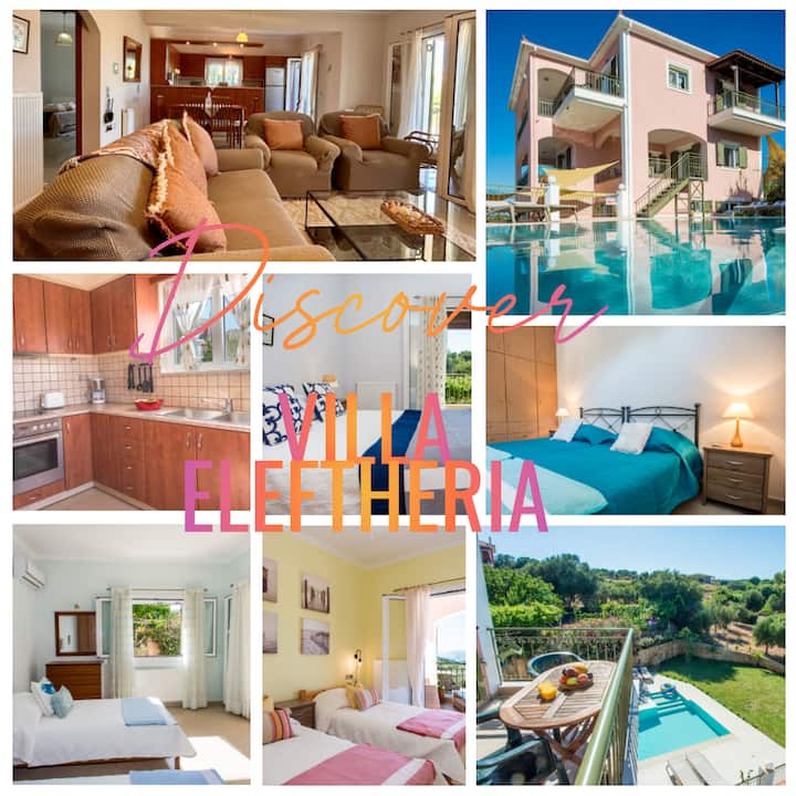 Villa Eleftheria: 4 Chambres, Piscine, Belles Vues - Cephalonia