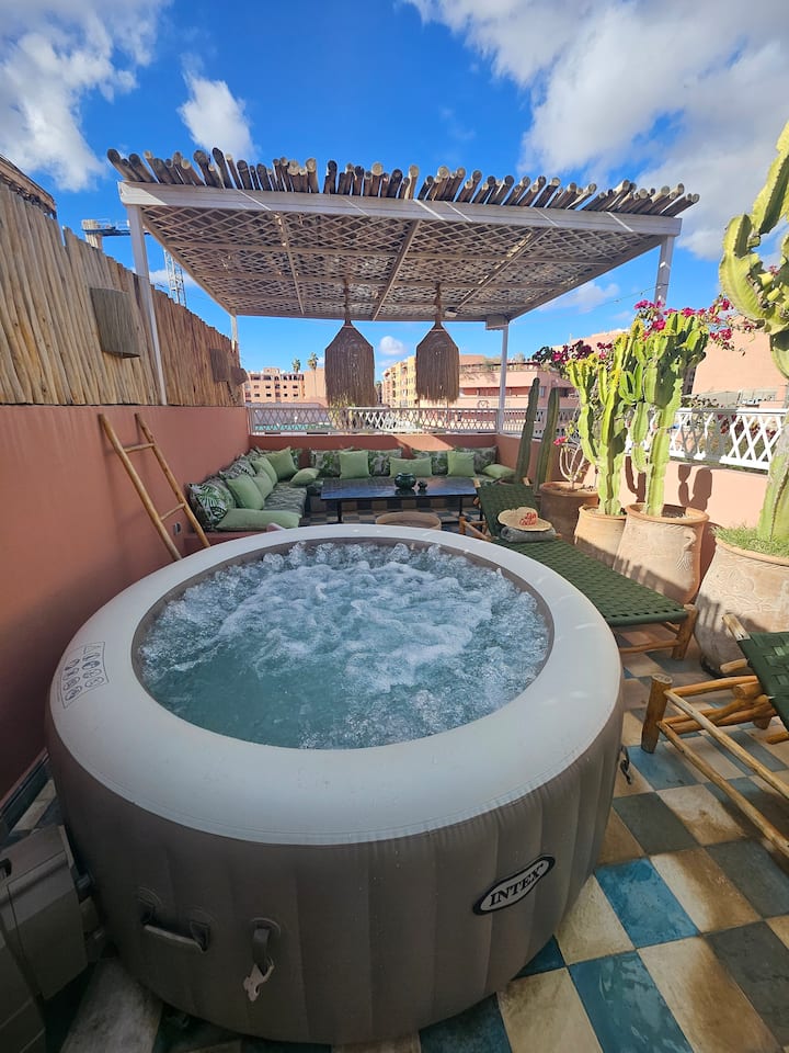 Dar Cactus - Private House Design- Rooftop-jacuzzi - Marrakech