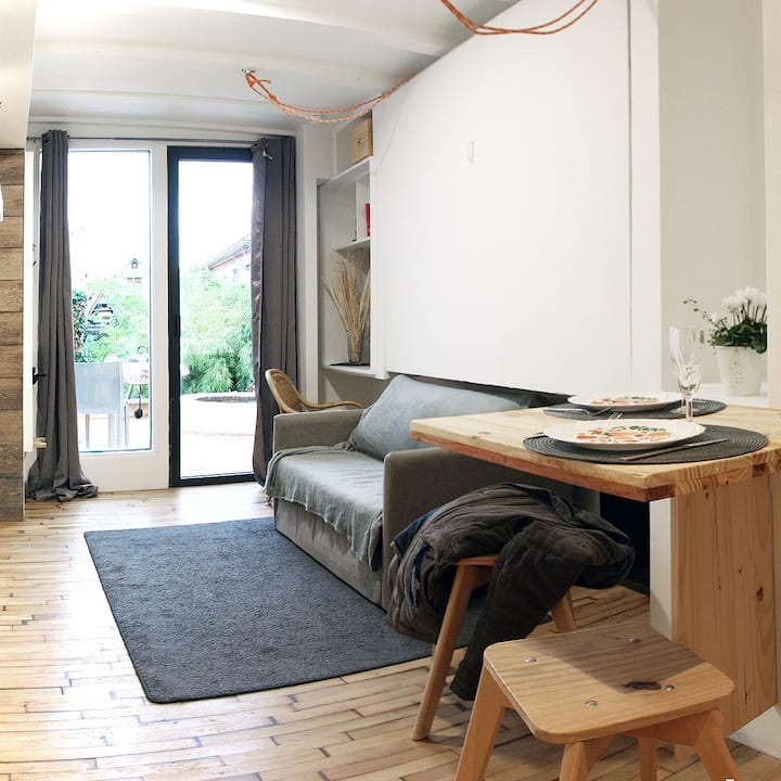 Cosy Studio, Terrasse, Vue Jardin, Centre Alsace - Sélestat