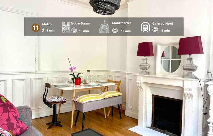 Paris• Quartier  Belleville•10 Mns Hôtel De Ville - Paryż