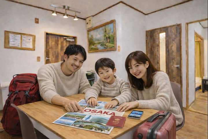Family & Groups｜3-min Station｜near Namba｜sleeps 5 - Osaka