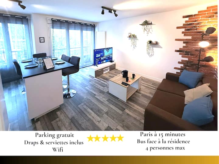 T2 Cosy Proche Rer B Stade De France – Parking - Le Bourget