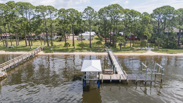 Private Beach & Dock | Quiet Waterfront Retreat - Alligator Point, FL