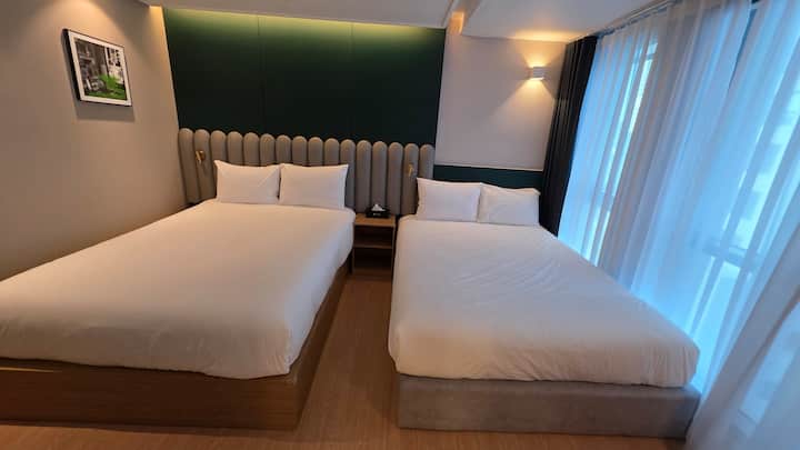 Qq 1107#합법숙소#침대퀸2개#해운대역3분#패밀리숙소#4인전용#,무료짐보관 가능 - Busan