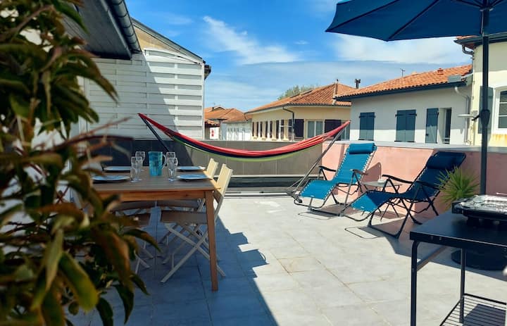 Centre Ville - Clim - Terrasse - Parking Privé - Capbreton
