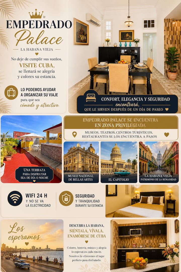 Empedrado Palace Habana Terrasse Privéewifi 24 H - Cuba