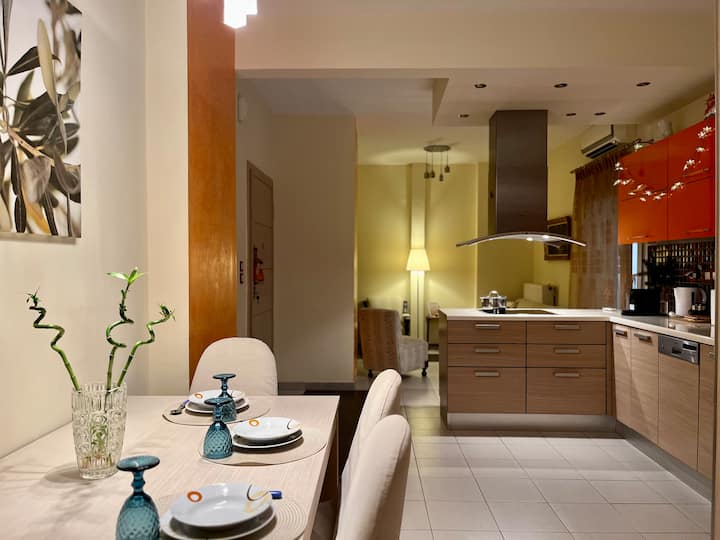 Flat 75m2 + Balcony | New Beach | Metro Efklidis - Салоники