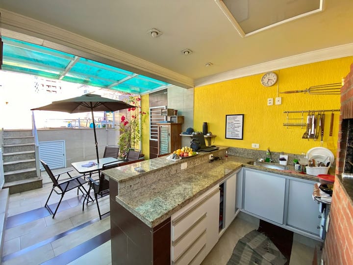 Casa Triplex Com Piscina, Churrasqueira E 3 Suítes - Santos