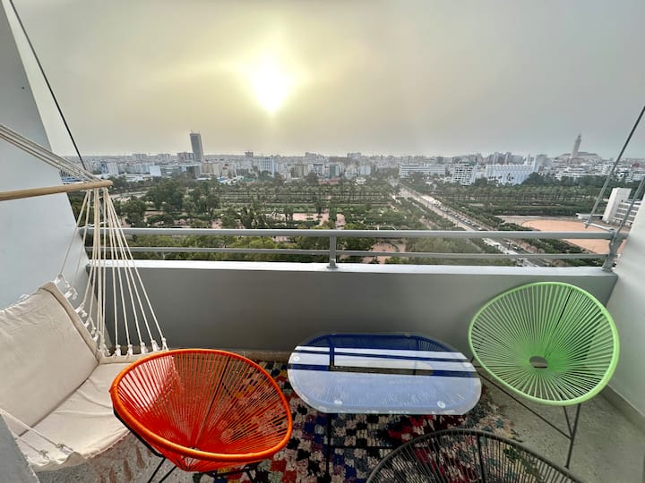 Vue Panoramique Centre Ville/2 Chambres/15e éTage - Casablanca