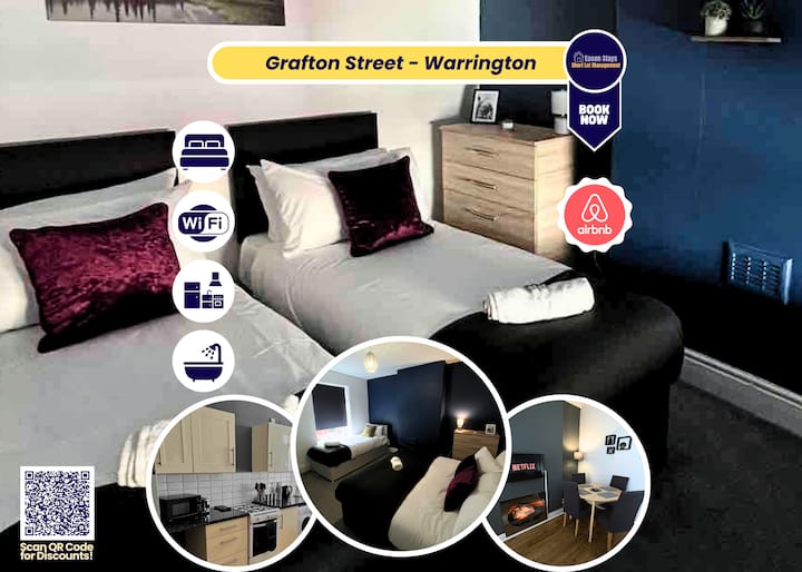 15%off|30nights|contractor|parking|wifi|sleeps5 - Warrington