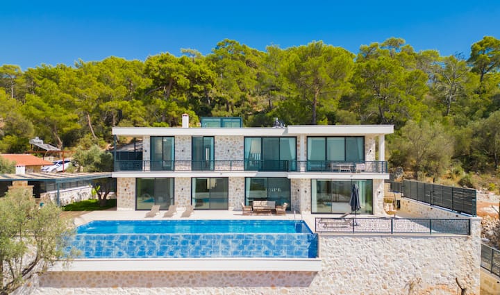 Villa Düşes, Korunaklı Havuz, Hamam, Sauna, Deniz - Kalkan