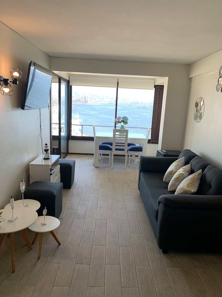 Relajante Departamento Con Hermosa Vista Al Mar - Viña del Mar