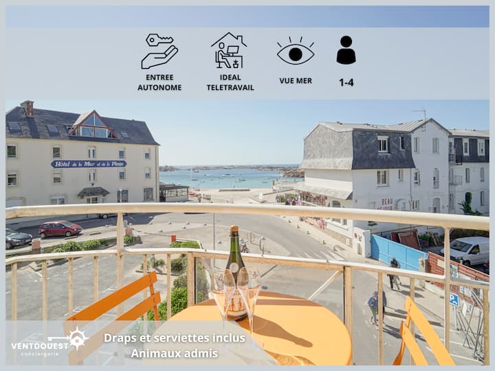 123 Armoric Appart Vue Mer 50 M Plage Tout Confort - Plage de Trégastel