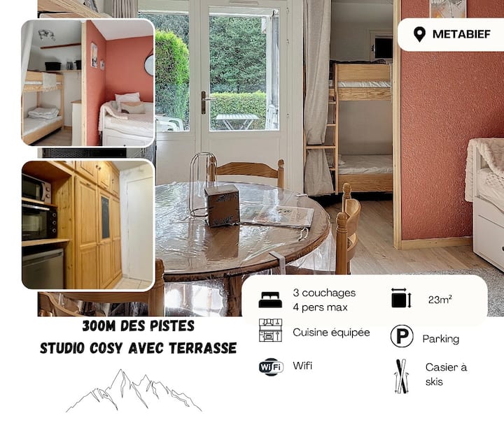 Studio Tout Confort Avec Terrasse - Métabief