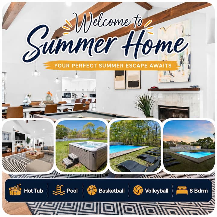 Summer Home W 12 Beds, Pool, Hot Tub & Large Yard - Westhampton Beach, NY