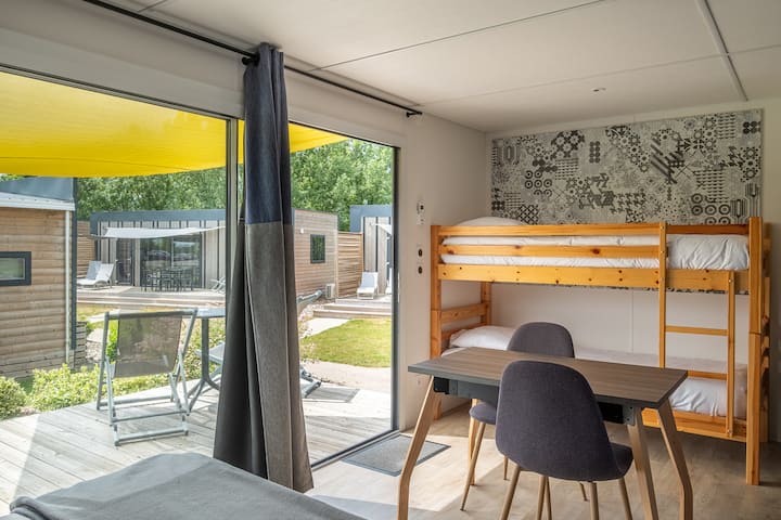 Lodge Confort 4 Personnes - Lits Superposés Inclus - La Châtaigneraie