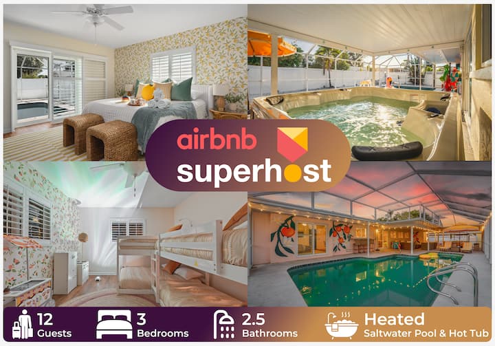 Saltwater Heated Pool W/ Massage Chair + Hot Tub - Anna Maria Island