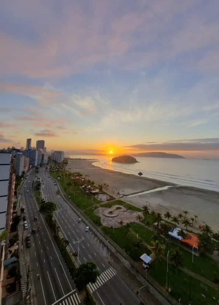 Linda Vista Da Praia Do Itararé - Santos, Brasil