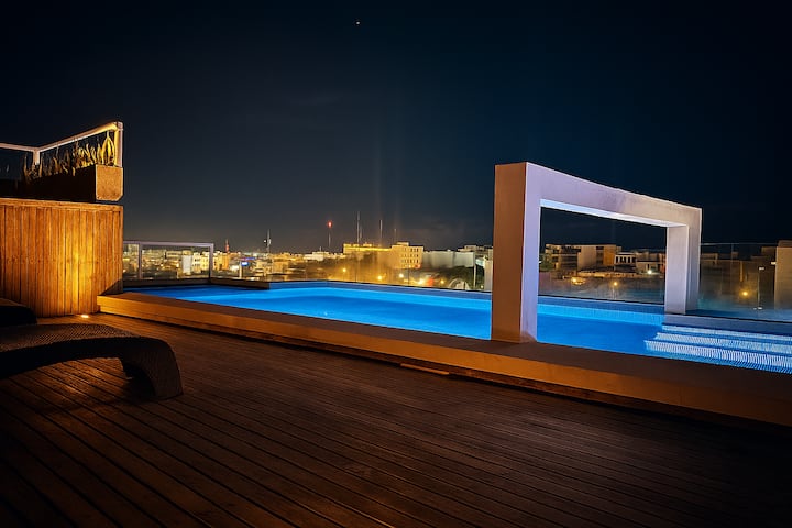 Romántico Loft Céntrico Con Rooftop Pool Y Balcón. - Playa del Carmen