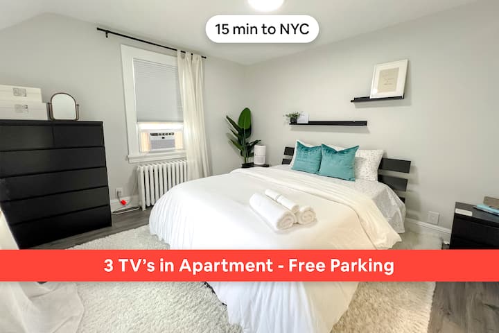 Modern Apt Free Parking Near Nyc & American Dream - Englewood, NJ