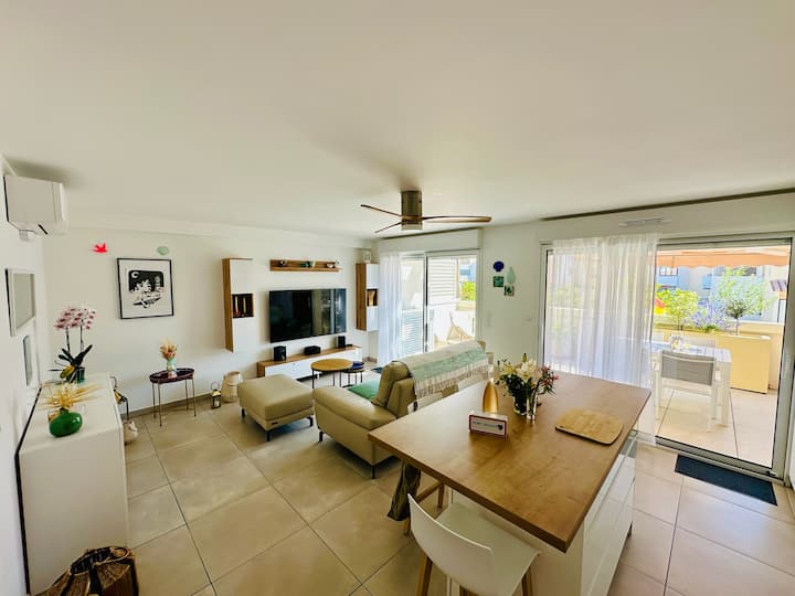 T3 64m2 - Tout à Pied : Plage, Port & Marché - La Franqui