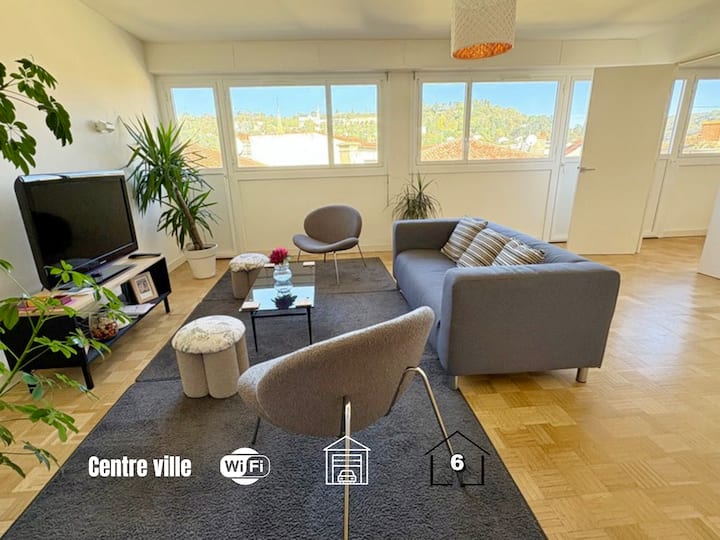 Hypercentre, 6 Pers, 3 Chambres, 4 Lits, Parking - Agen