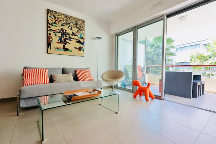 Le White Pearl : Apt 4 Prs, Parking, Clim - Antibes