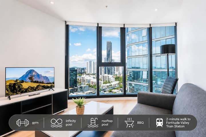Lvl23 Spacious 2br Apartment With Rooftop Pool - Brisbane