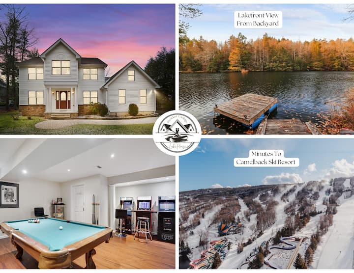 Spacious Lakefront W/ Arcade, Gym & Poker Room! - Tannersville, PA