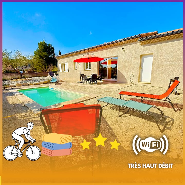 Villa Maria - Piscine- Parking- Wifi -3 * -Ventoux - Mazan