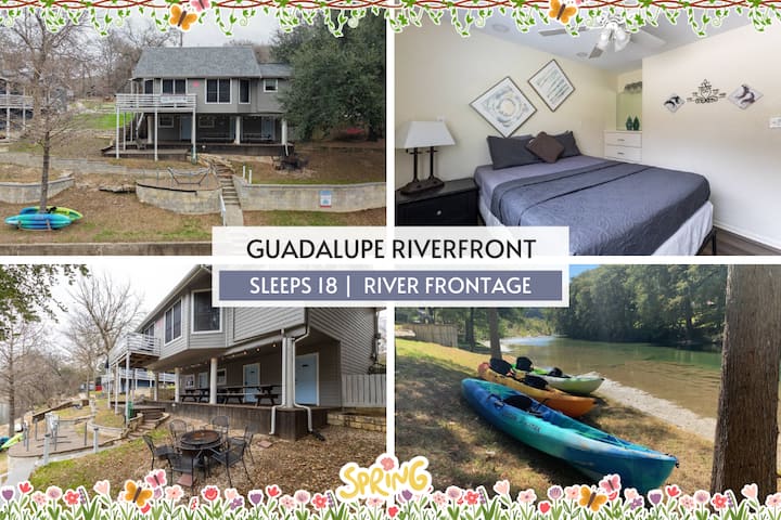 Guadalupe Riverfront, Fire Pit&deck, Kayak, Tubing - Canyon Lake, TX