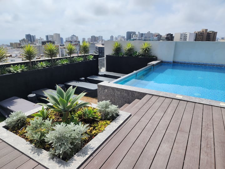 Amplio, Cómodo Y Céntrico Apto-1h 2 Personas - Lima