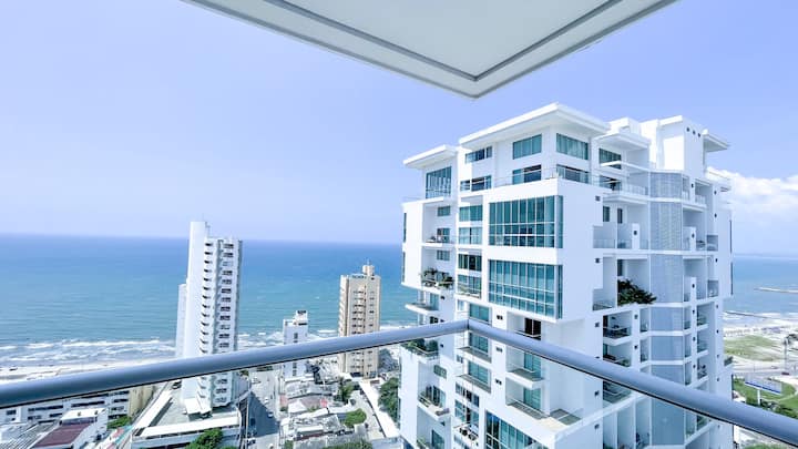 Luxury Apartamento 4br Vista 270° Al Mar, Piso 20. - Cartagena